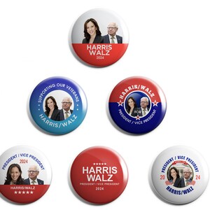 Kamala Harris / Tim Walz Campaign Button Set of 30 (HW24-30-ALL) - Etsy