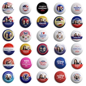 Kamala Harris / Tim Walz Campaign Button Set of 30 (HW24-30-ALL) - Etsy