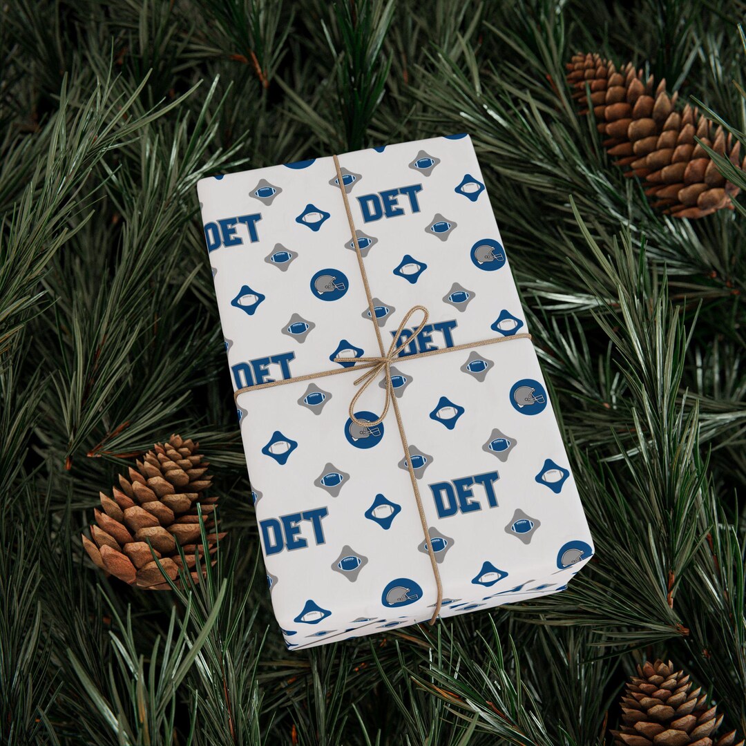 Detroit Lions Themed Gift Wrapping Paper, Detroit Football Fan Paper ...