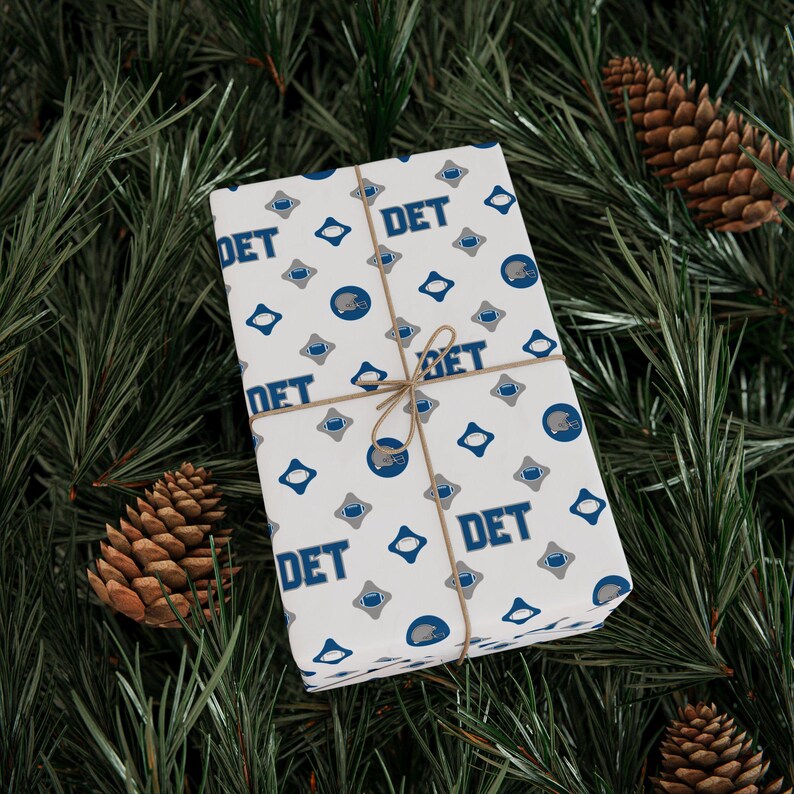 Detroit Lions Themed Gift Wrapping Paper, Detroit Football Fan Paper ...