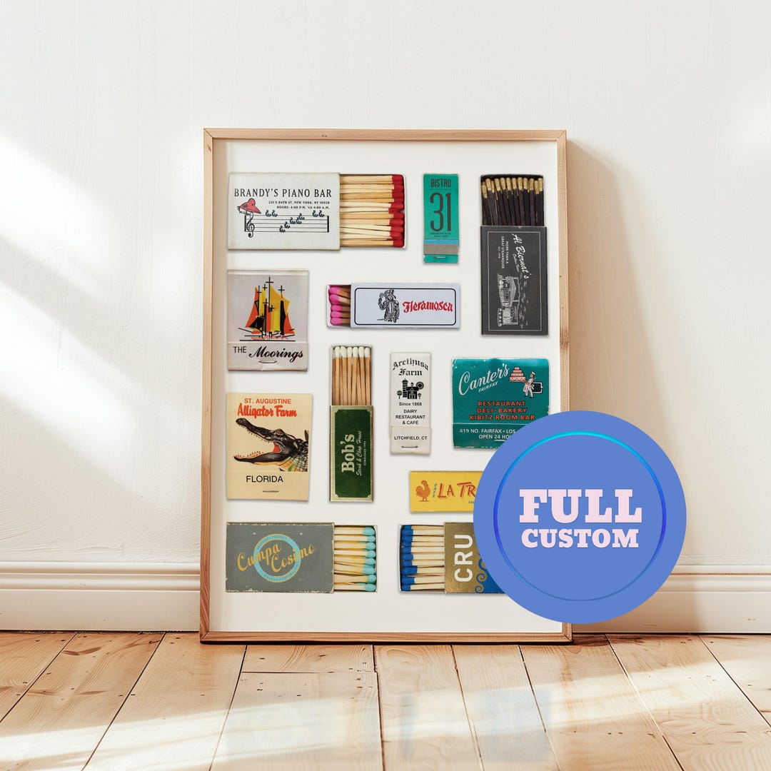 CUSTOM MATCHBOOK ART Personalized Digital Matchbox Gift Large Matches ...