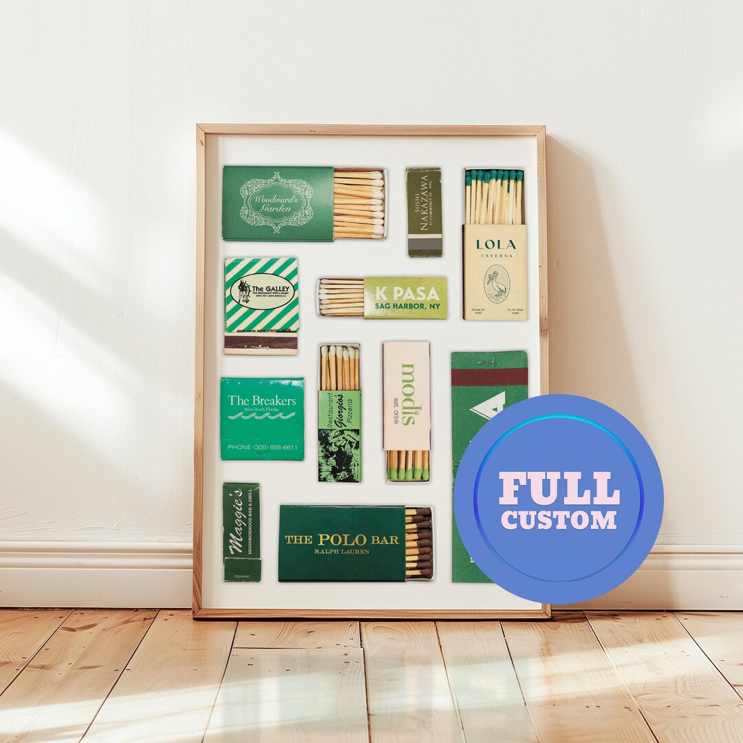 CUSTOM MATCHBOOK ART Personalized Digital Matchbox Gift Large Matches ...