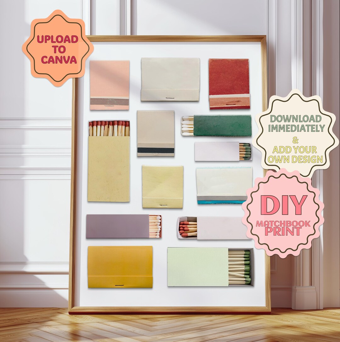 BLANK MATCHBOOK Digital Download | Template Colorful | Custom Matches ...
