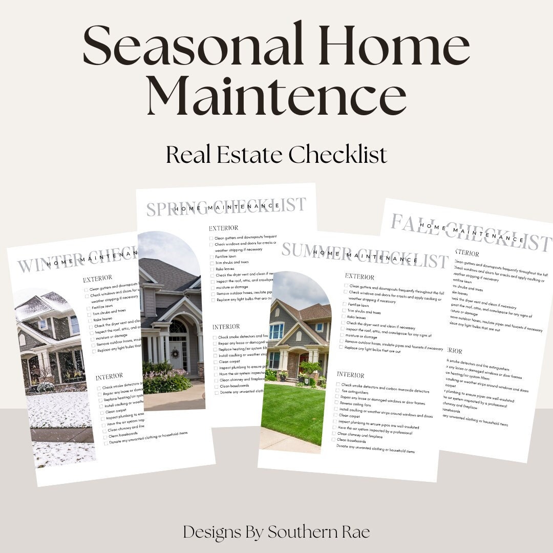 Seasonal Home Maintenace Checklists - Etsy