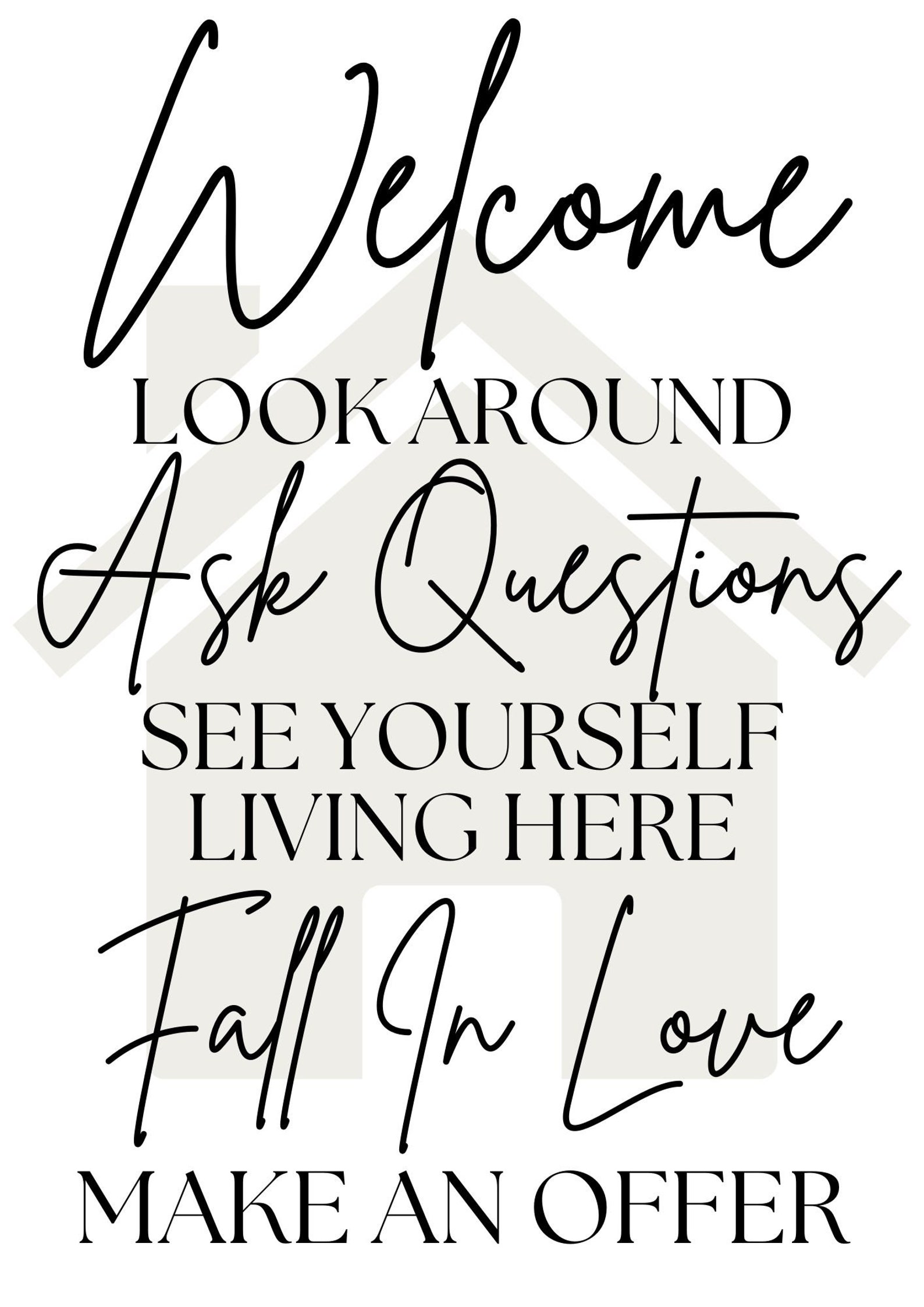 Open House Welcome Sign - Etsy