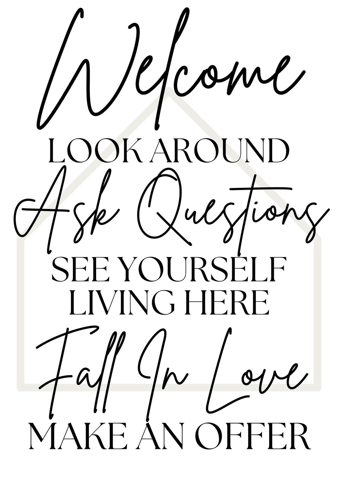 Open House Welcome Sign - Etsy