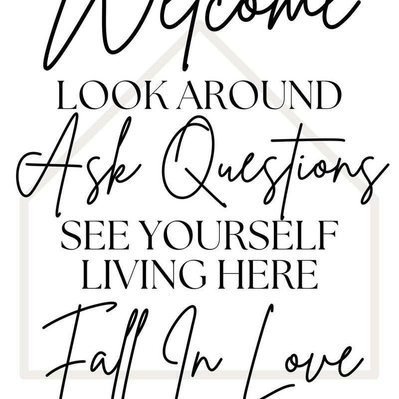 Open House Welcome Sign - Etsy