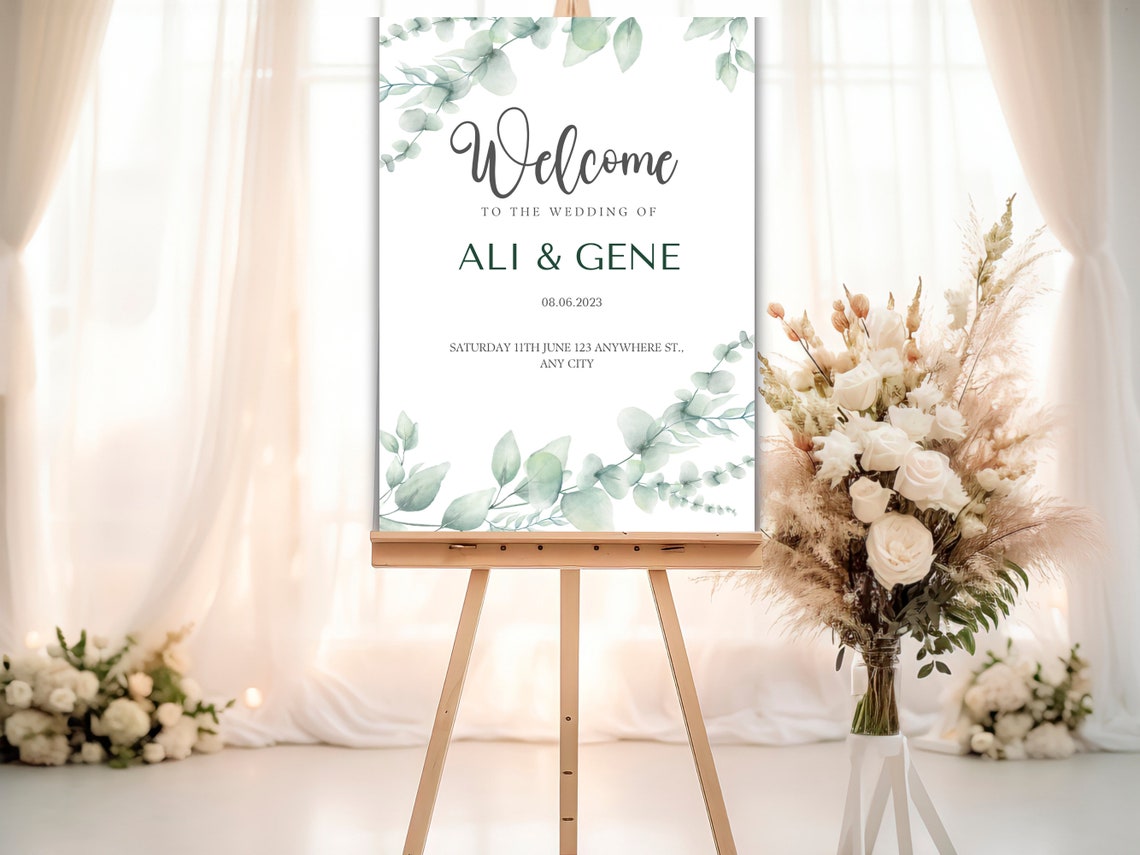 Elegant Welcome Sign Template for Wedding Editable Wedding Timeline ...
