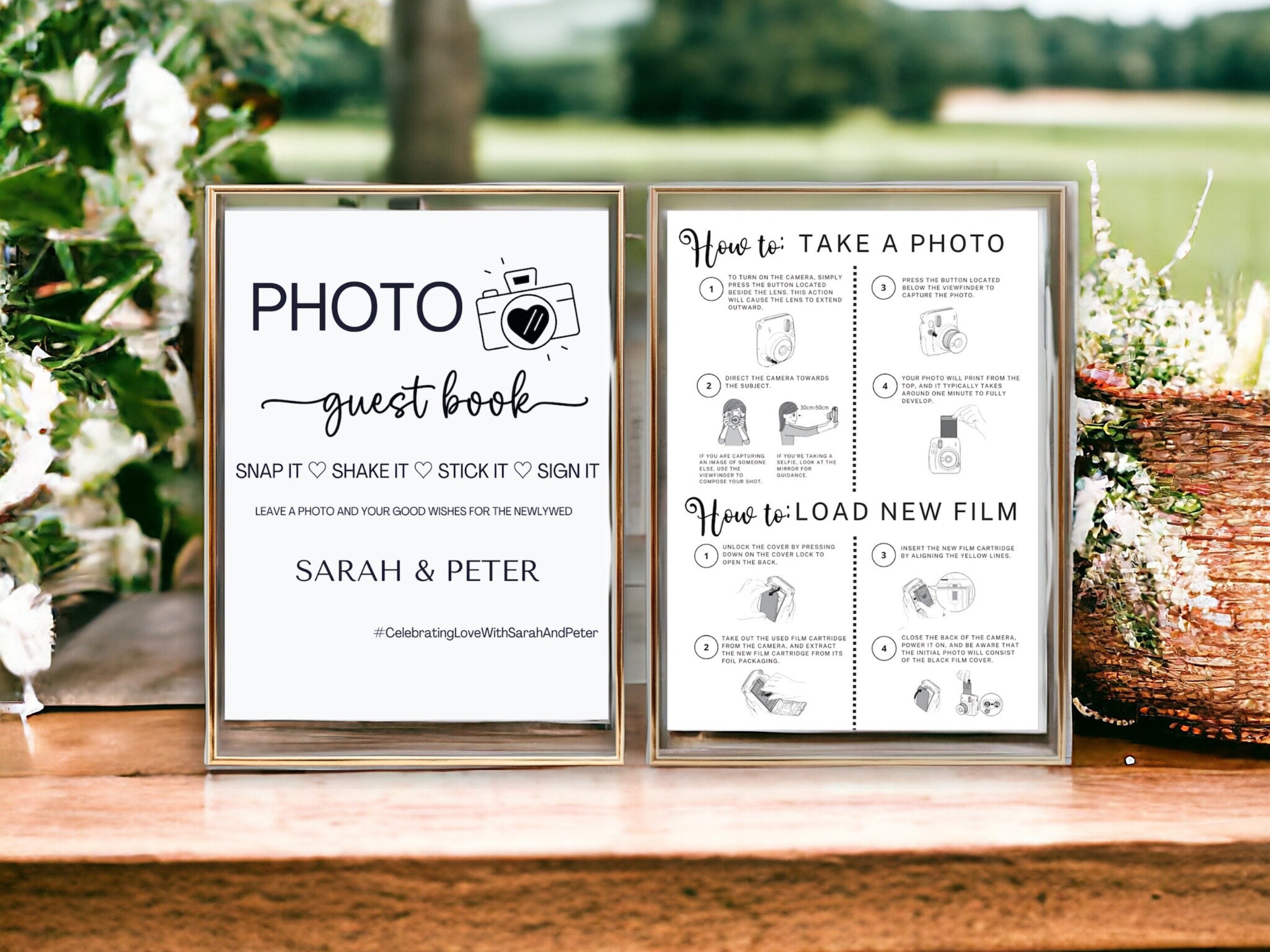 Wedding Polaroid Guest Book Sign Template, How to Load New Film Camera ...