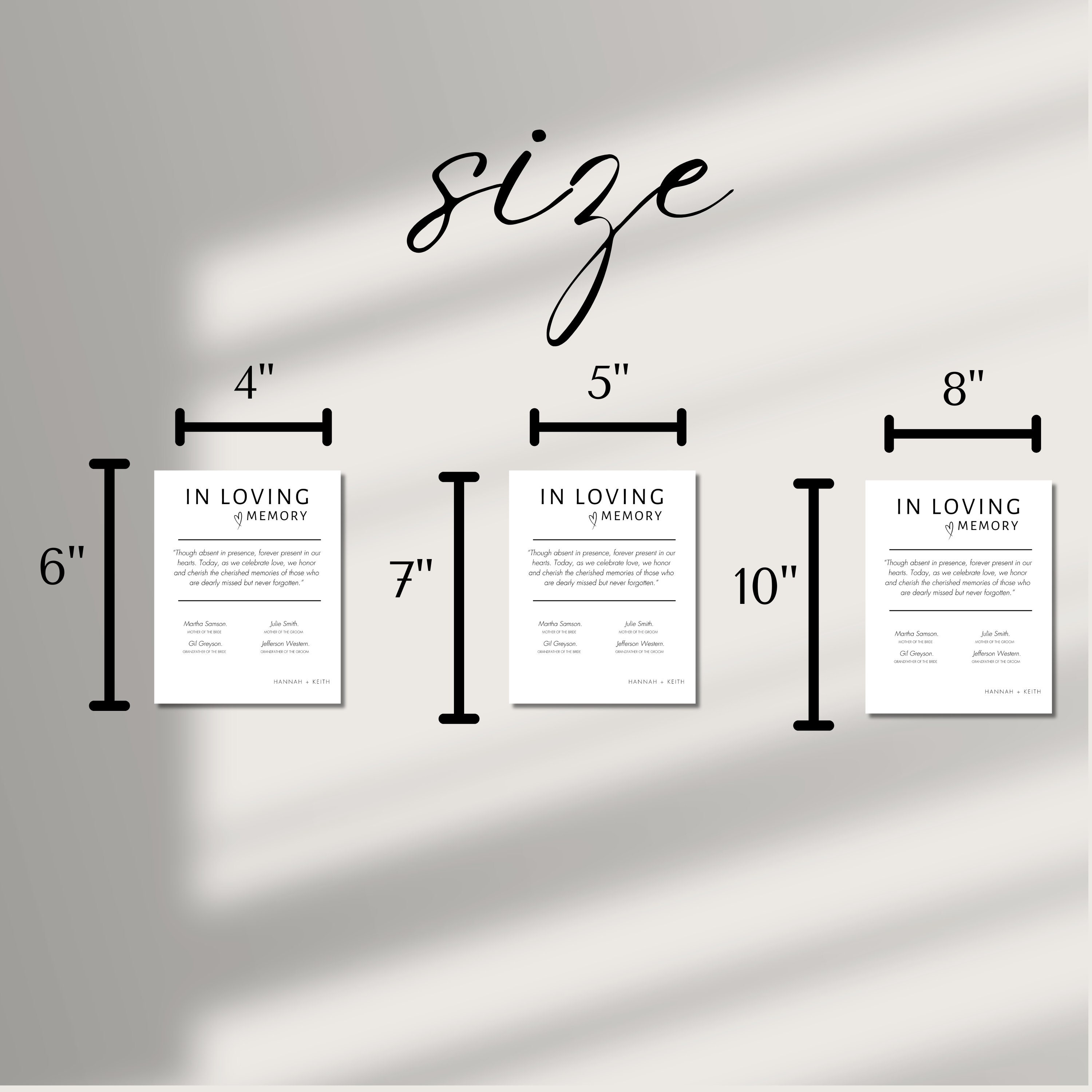 In Loving Memory Sign Templates for Wedding, Couple Tribute Signage ...