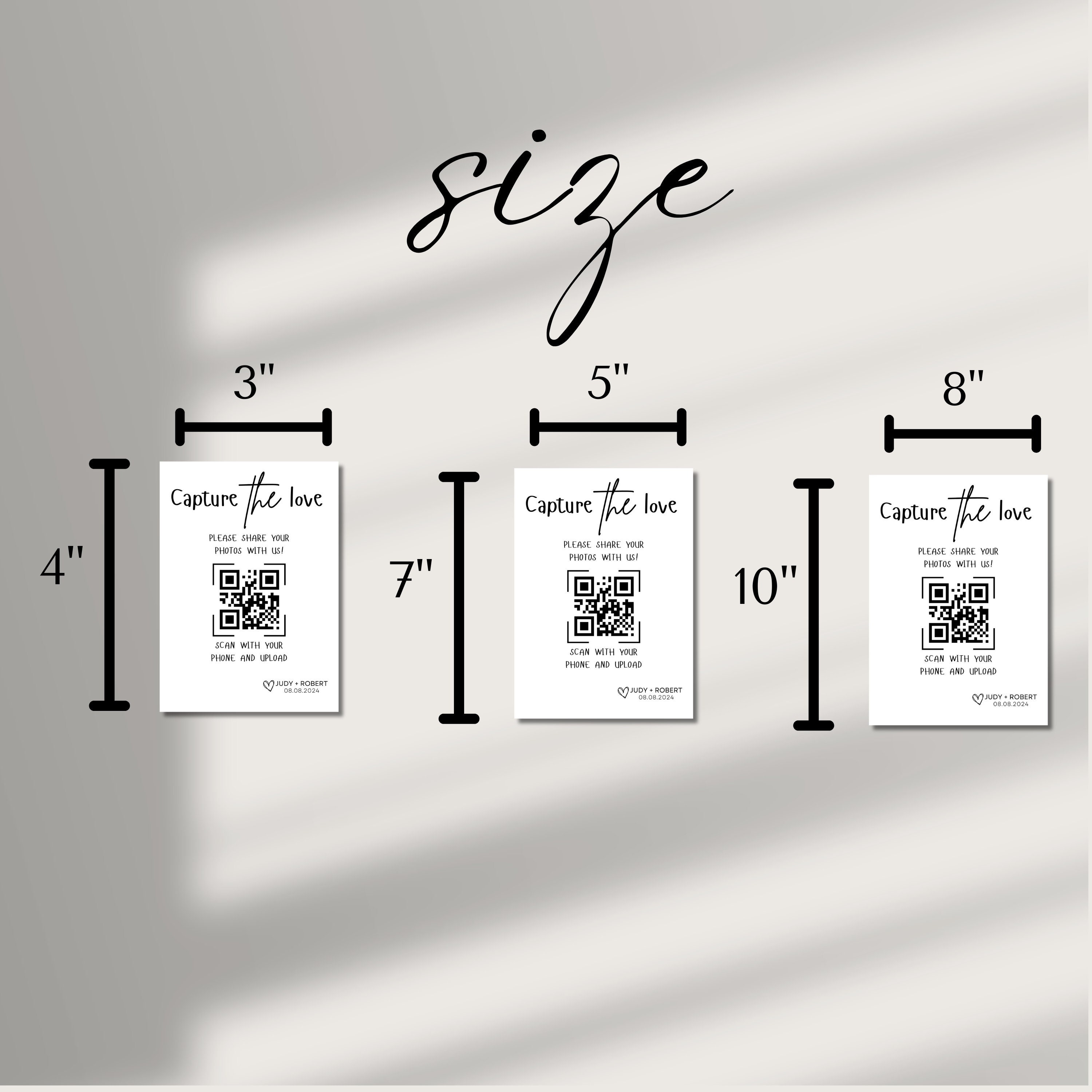 Capture the Love Sign Template for Wedding, Editable QR Code, Capture ...