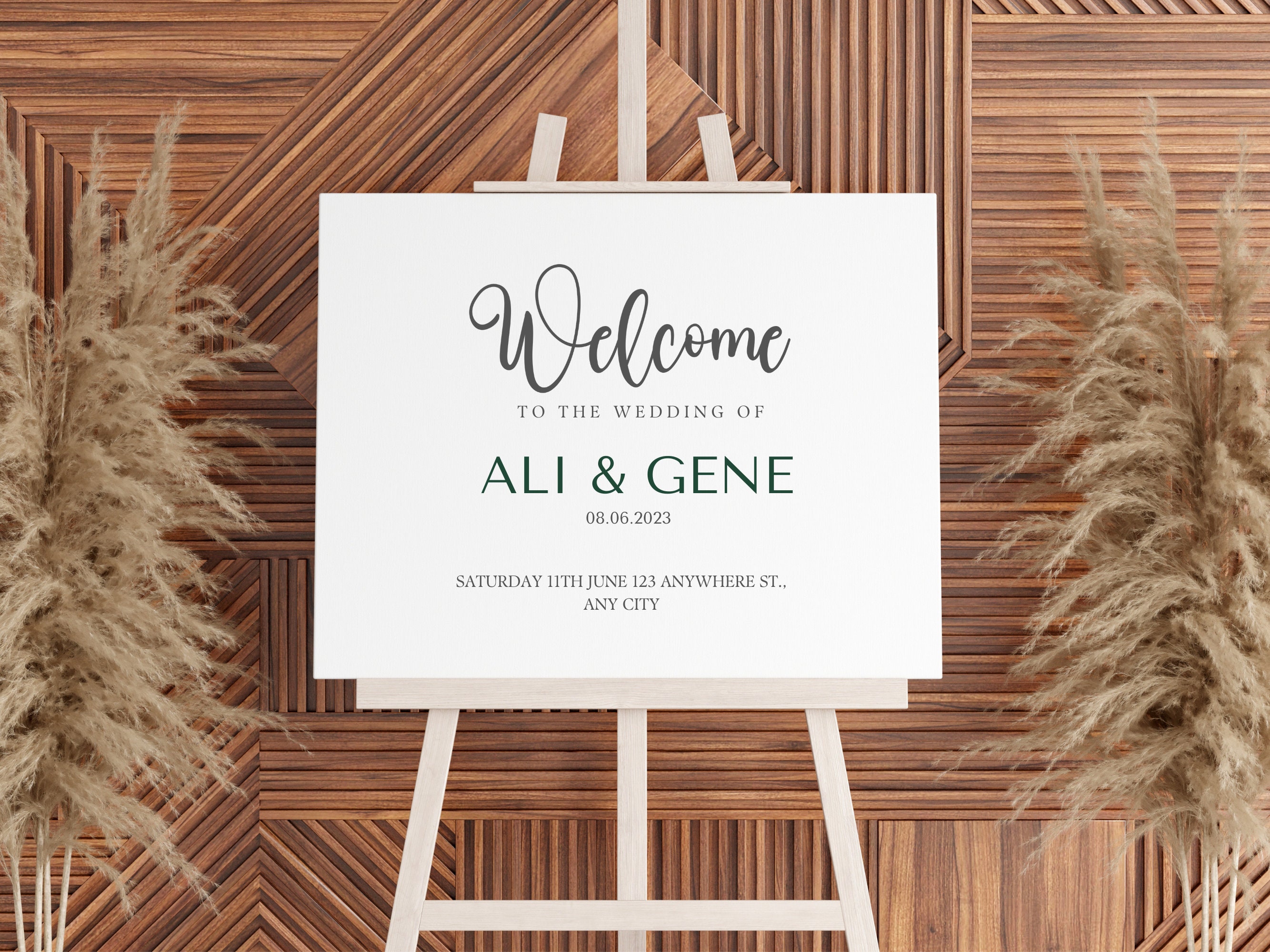 Editable Welcome Wedding Sign Bundle Wedding Entrance Sign Eucalyptus ...