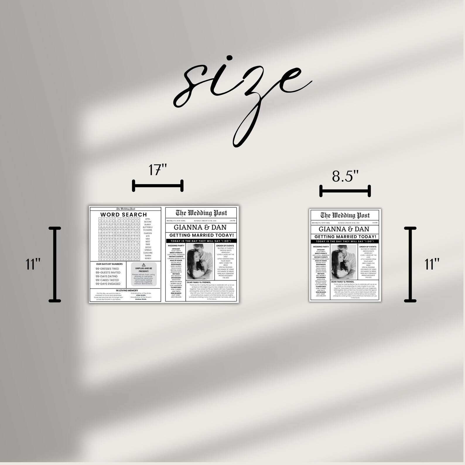 Unique Newlywed Newspaper for Intimate Weddings, Custom Newspaper ...