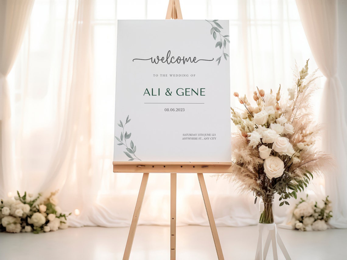 Elegant Welcome Sign Template for Wedding Editable Wedding Timeline ...