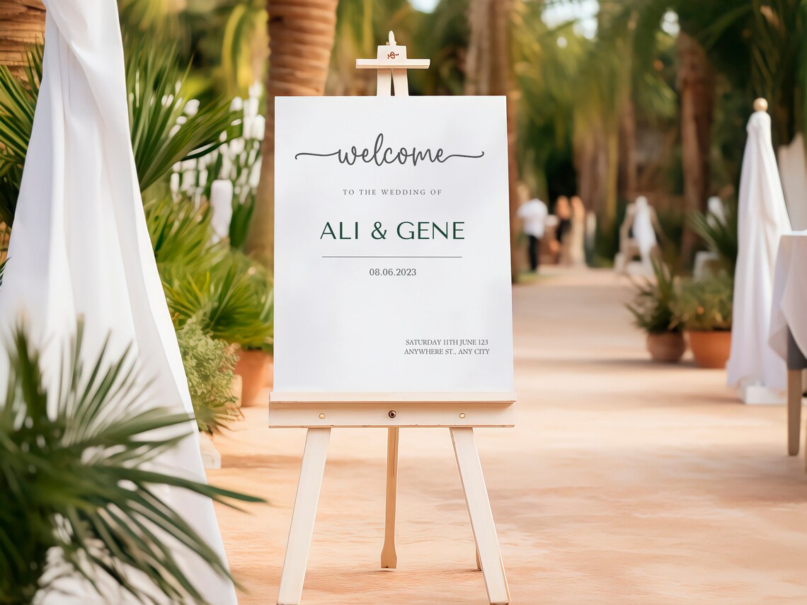 Elegant Welcome Sign Template for Wedding Editable Wedding Timeline ...
