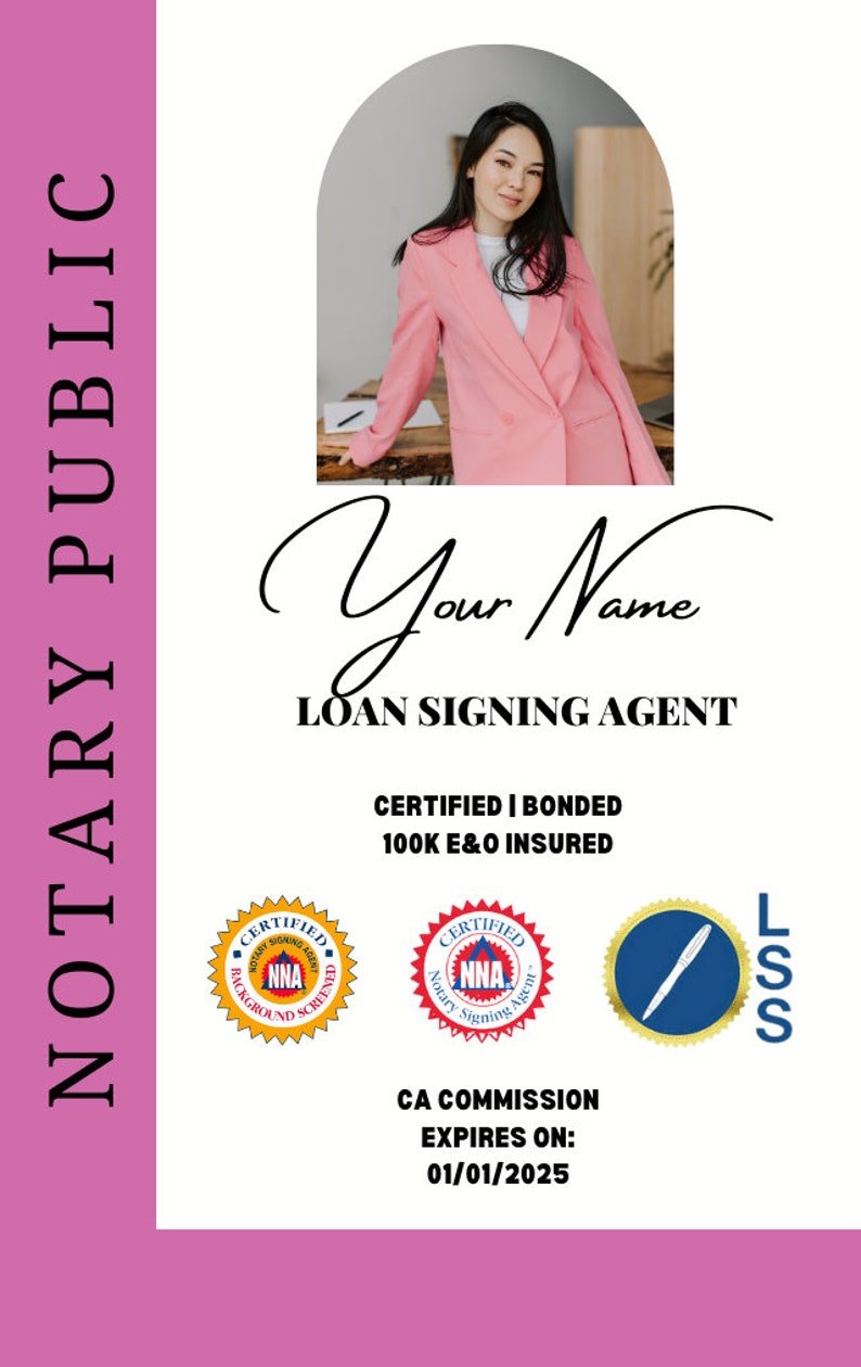 Notary ID Badge Template - Etsy