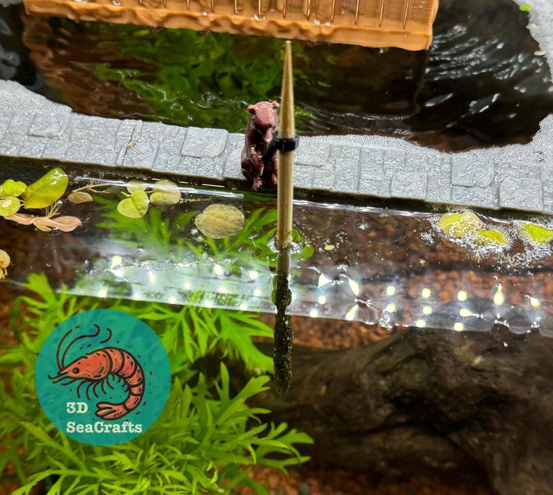 Fisherman and Shrimp Lollipop Holder | Decorative Aquarium Floater ...