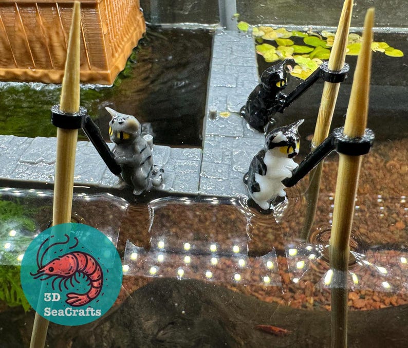 Fisherman and Shrimp Lollipop Holder | Decorative Aquarium Floater ...