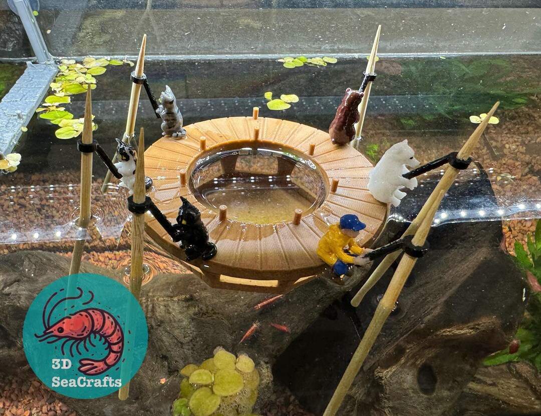 Fisherman and Shrimp Lollipop Holder | Decorative Aquarium Floater ...
