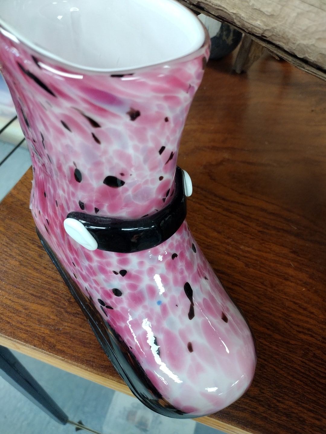 Murano Glass Vase Wellington Rain Boot Shoe Thick & Heavy Spring Decor ...
