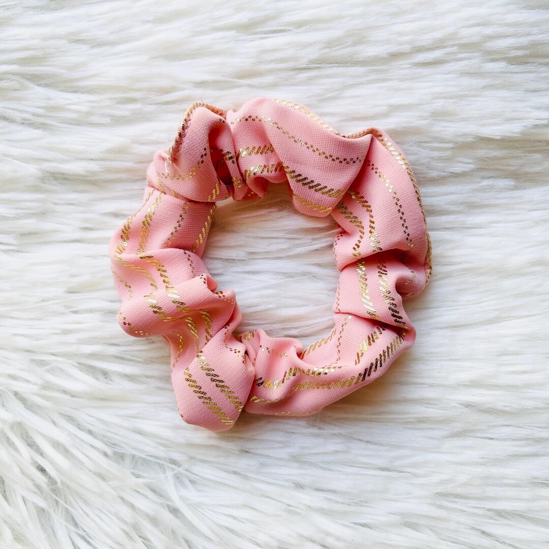 Mini Sparkly Pink Scrunchie - Etsy