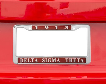 DST Delta Sigma Theta License Frame Mirror Background Red Letters - Etsy