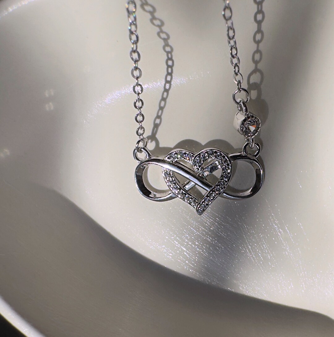 Dainty Unique Infinity Heart Necklace, Minimalist Infinity Heart ...