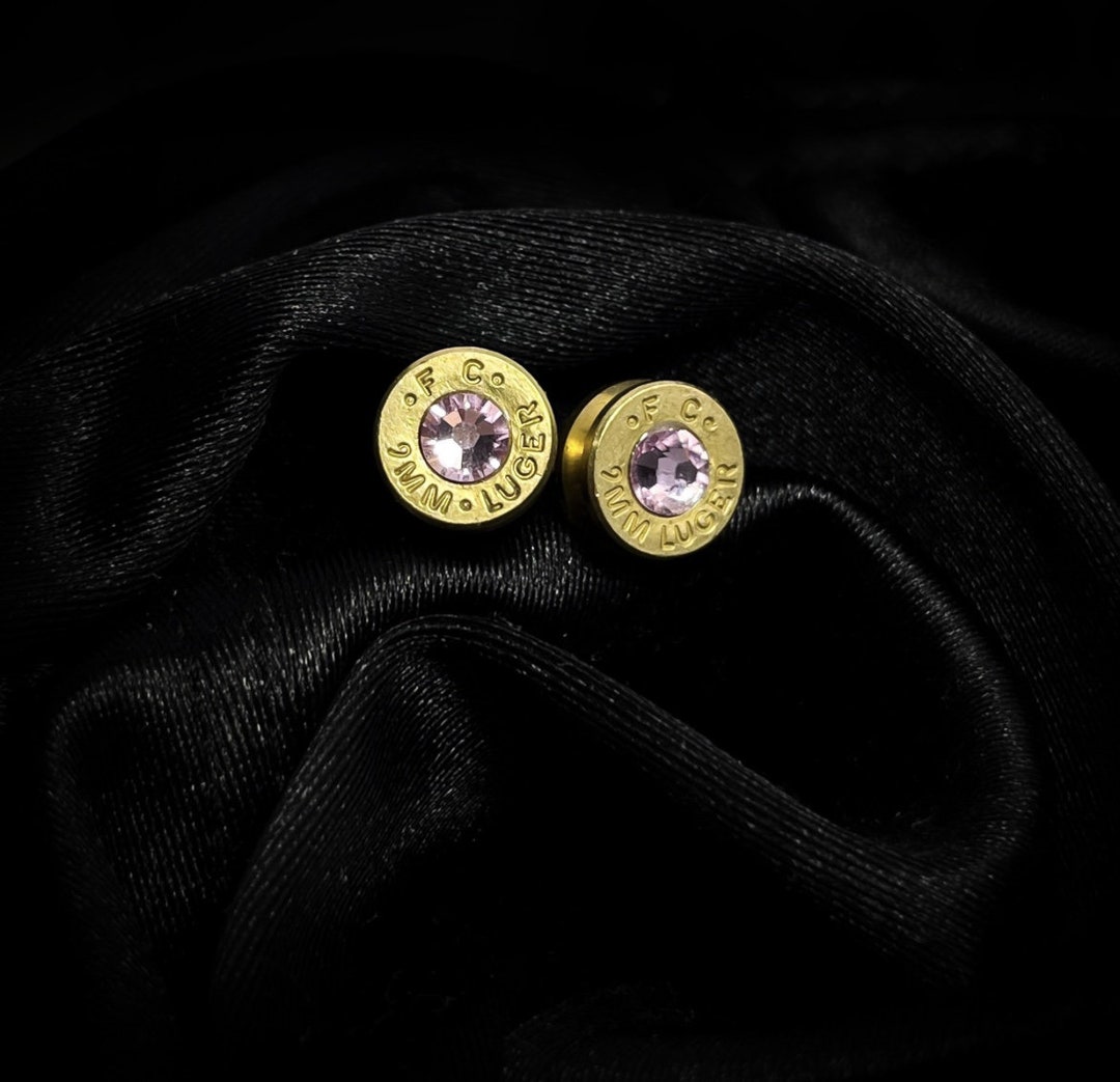 Alexandrite Swarovski Crystal Bullet Jewelry Bullet Studs 9mm Brass ...