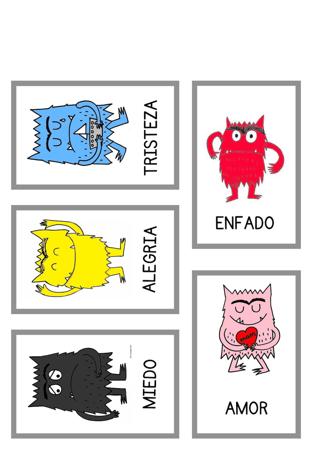 Memorama MONSTRUO DE COLORES emociones - Etsy México