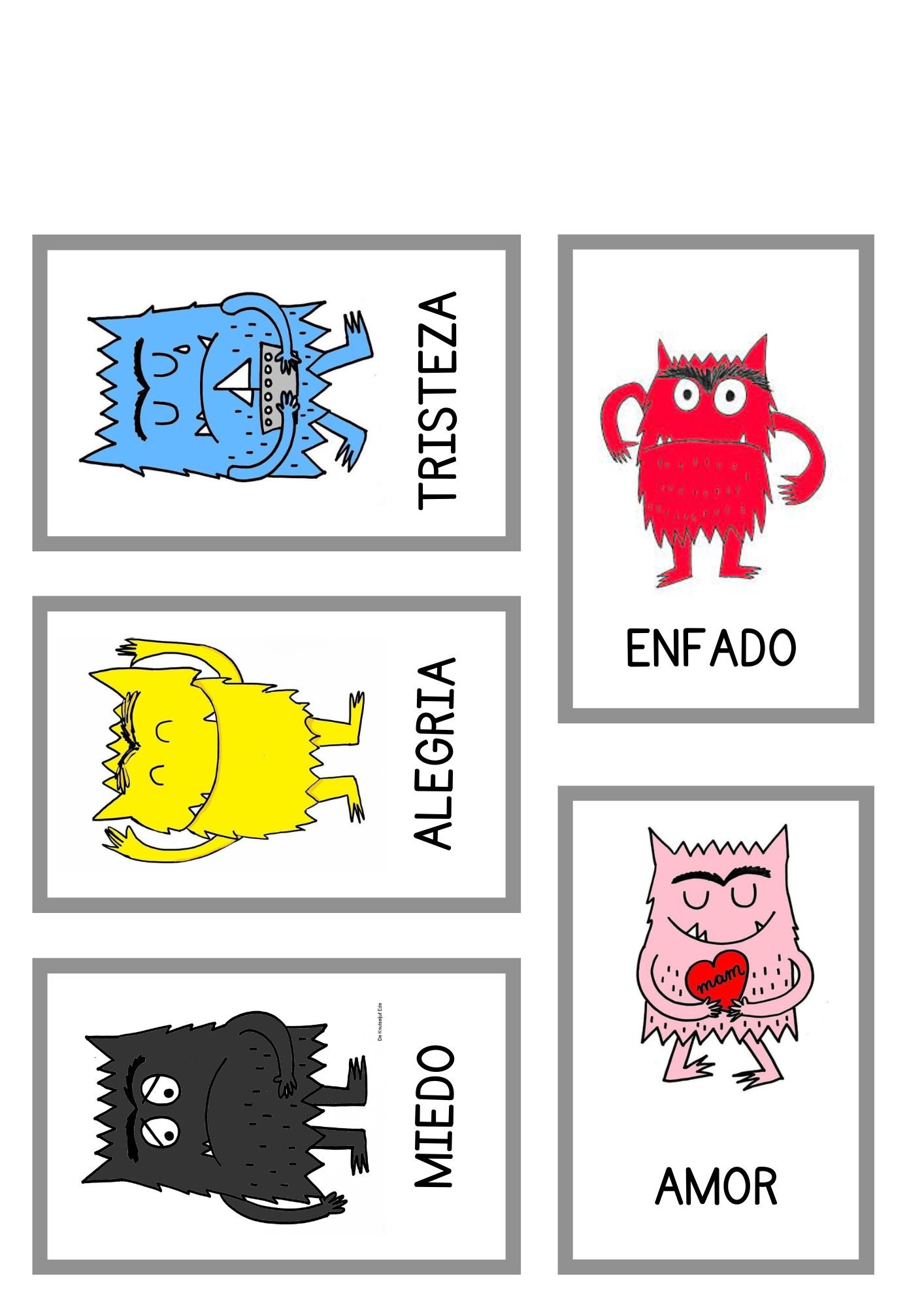 Memorama MONSTRUO DE COLORES emociones - Etsy México