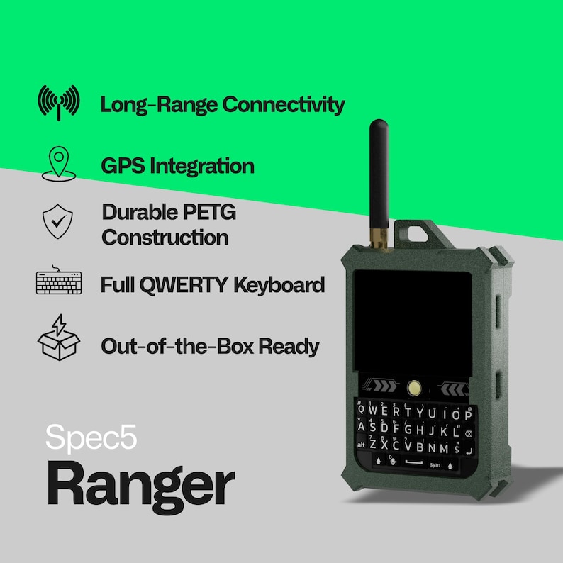 Spec5 Ranger Meshtastic Lora Radio With Keyboard, Touch-screen, and ...