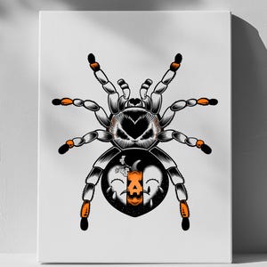 Pumpkin Spider – Halloween Printable Wall Art, Creepy Cute Spider ...