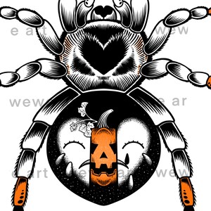 Pumpkin Spider – Halloween Printable Wall Art, Creepy Cute Spider ...