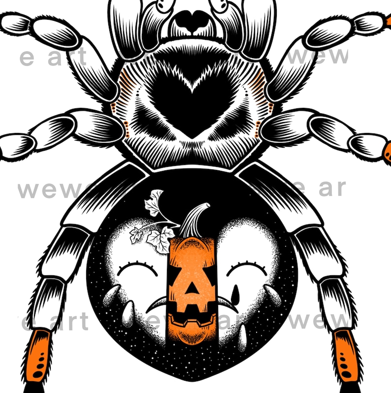 Pumpkin Spider – Halloween Printable Wall Art, Creepy Cute Spider ...
