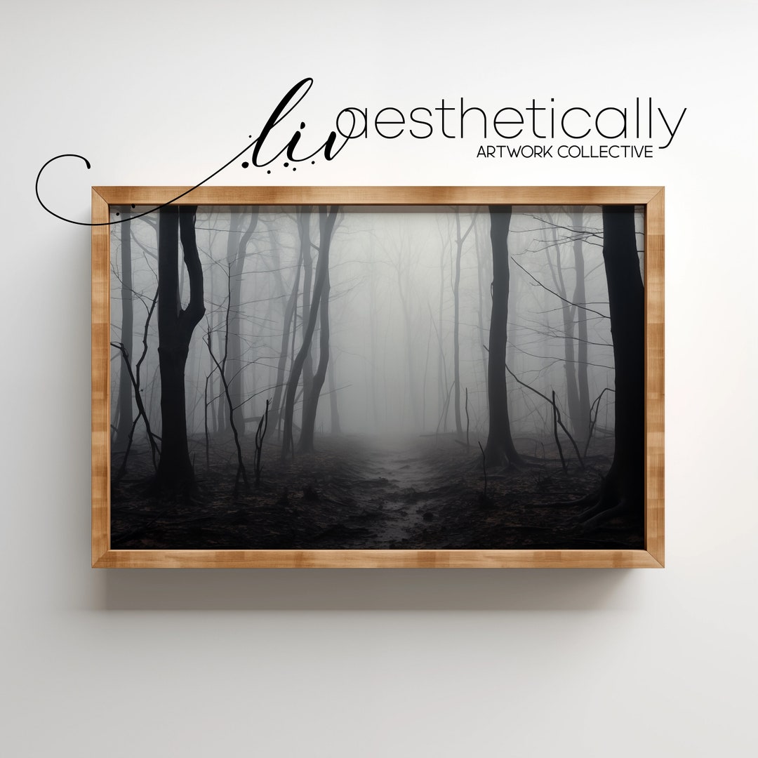 Dark Trees Landscape Wall Art PRINTABLE Painting Spooky Decor Goth ...