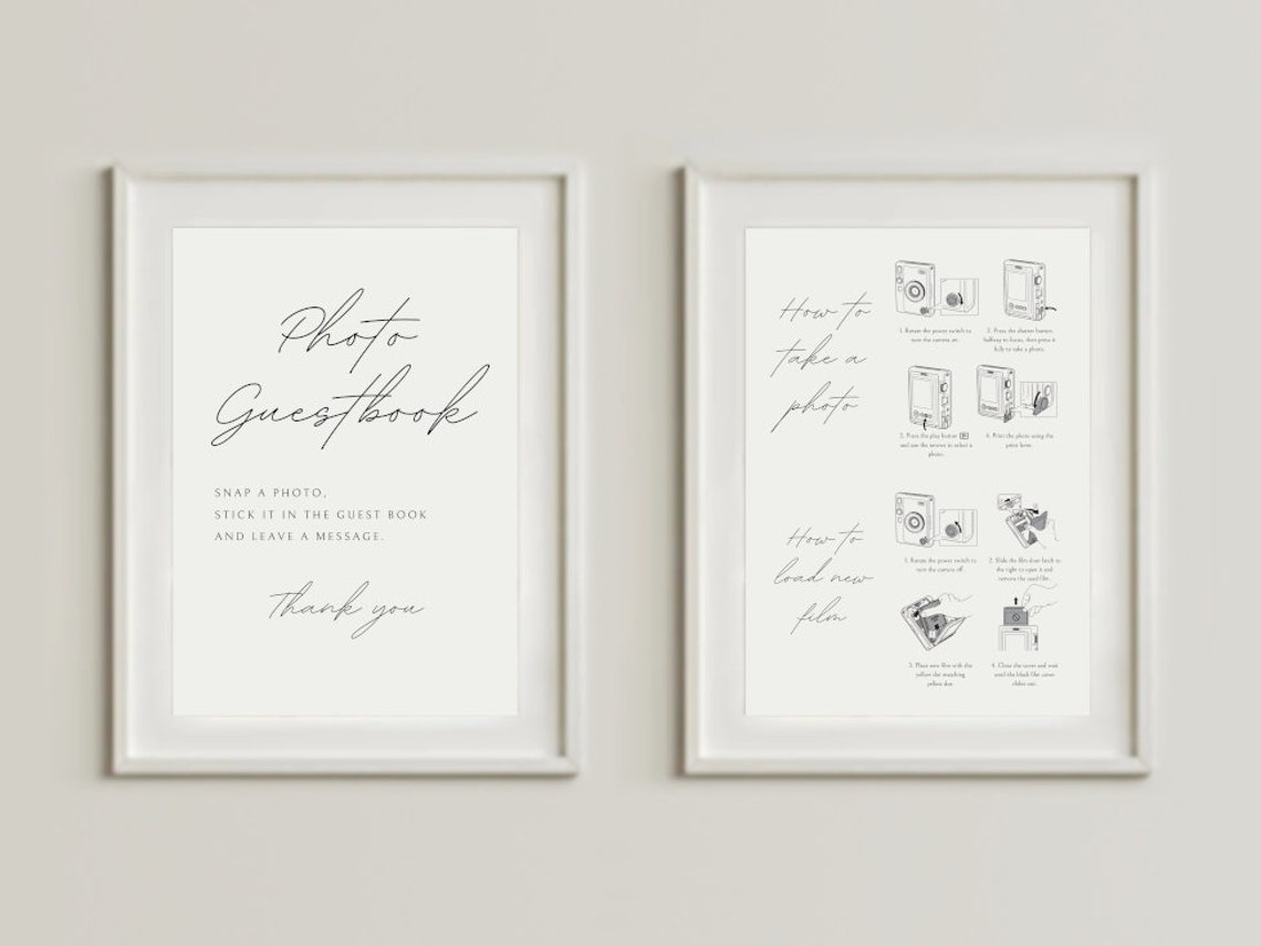 Instax Mini EVO Photobook Guestbook Instructions Sign Digital Download ...