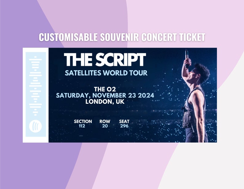 The Script Satellites World Tour Customisable Souvenir Ticket - Etsy