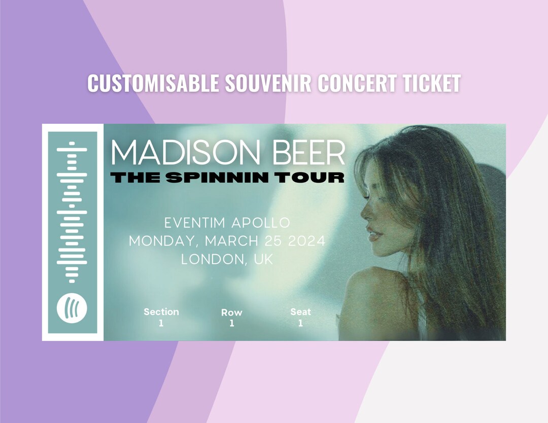 Madison Beer the Spinnin Tour Customisable Souvenir Concert Ticket - Etsy