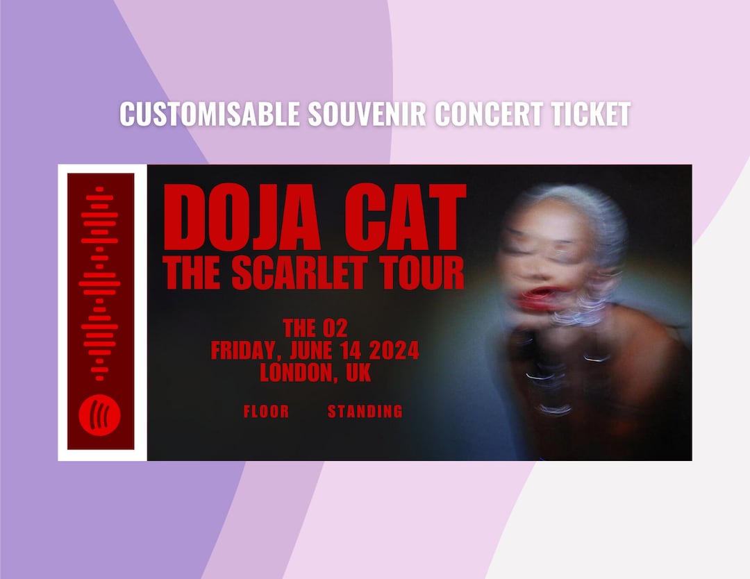 Doja Cat the Scarlet Tour Customisable Souvenir Concert Ticket - Etsy