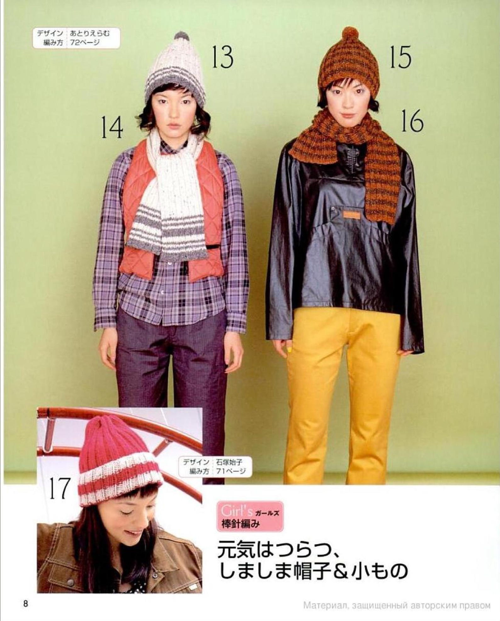 Japanese Knitting Pattern PDF Magazine, Scarf and Beret Crochet Pattern ...