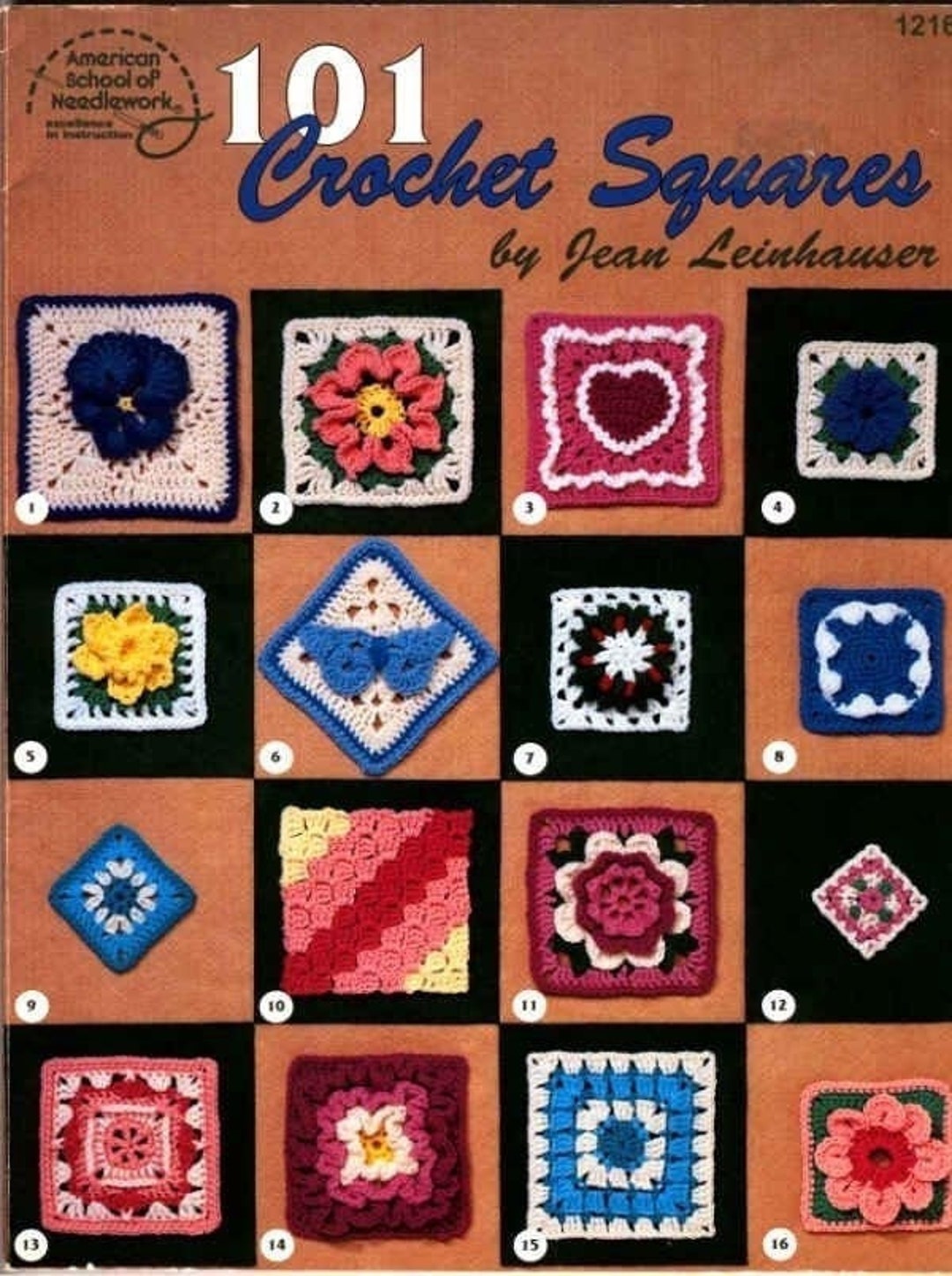 Vintage Crochet Square Pattern Pdf Ebook, 101 Crochet Squares Pattern ...