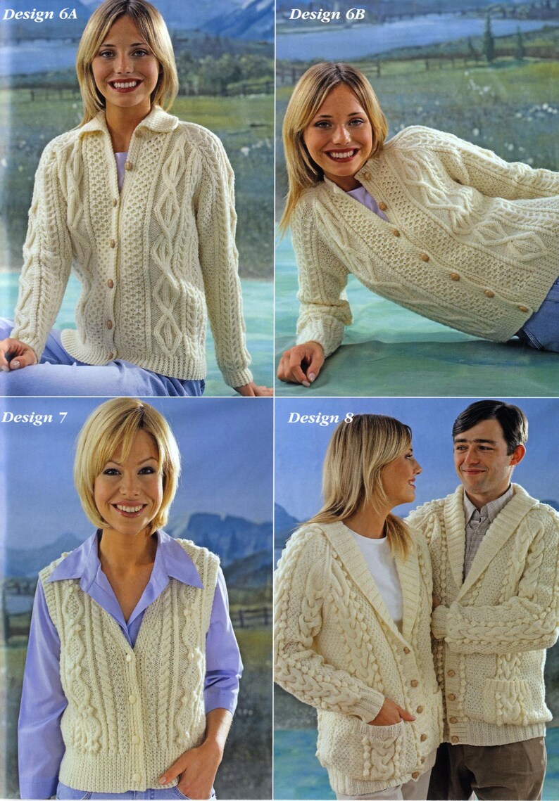 Vintage 12 Traditional Designs Aran Knitting Patterns Pdf, Vintage Aran ...