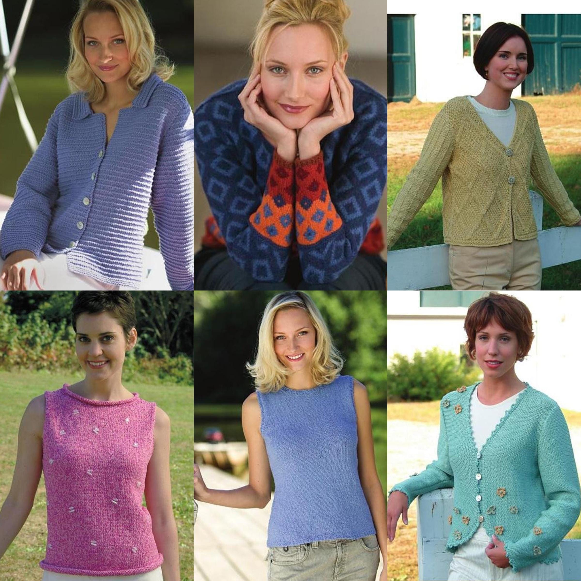 Womens, Mens, Kids Cardigan, Vest, Sweater, Hat, Scarf Knitting Pattern ...
