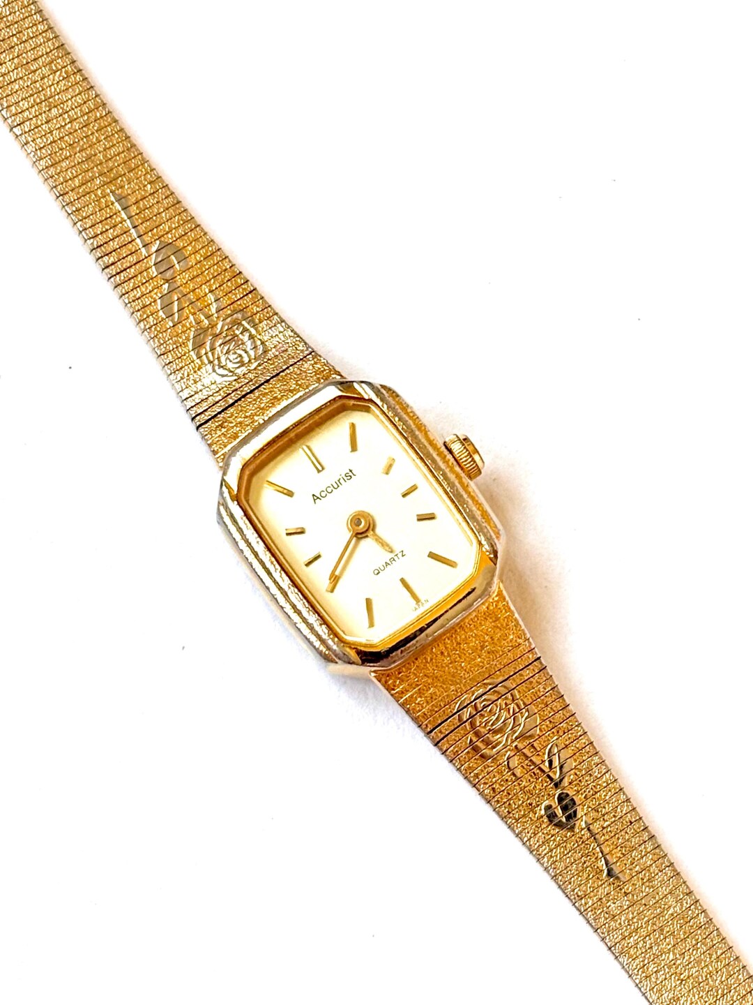 Vintage 70s Accurist Ladies Watch: Thin Gold Cocktail Wristwatch - Etsy