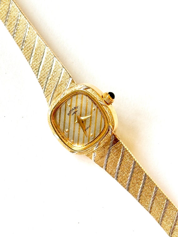 Rare 80s Vintage Rotary gold watch with square dial, … - Gem