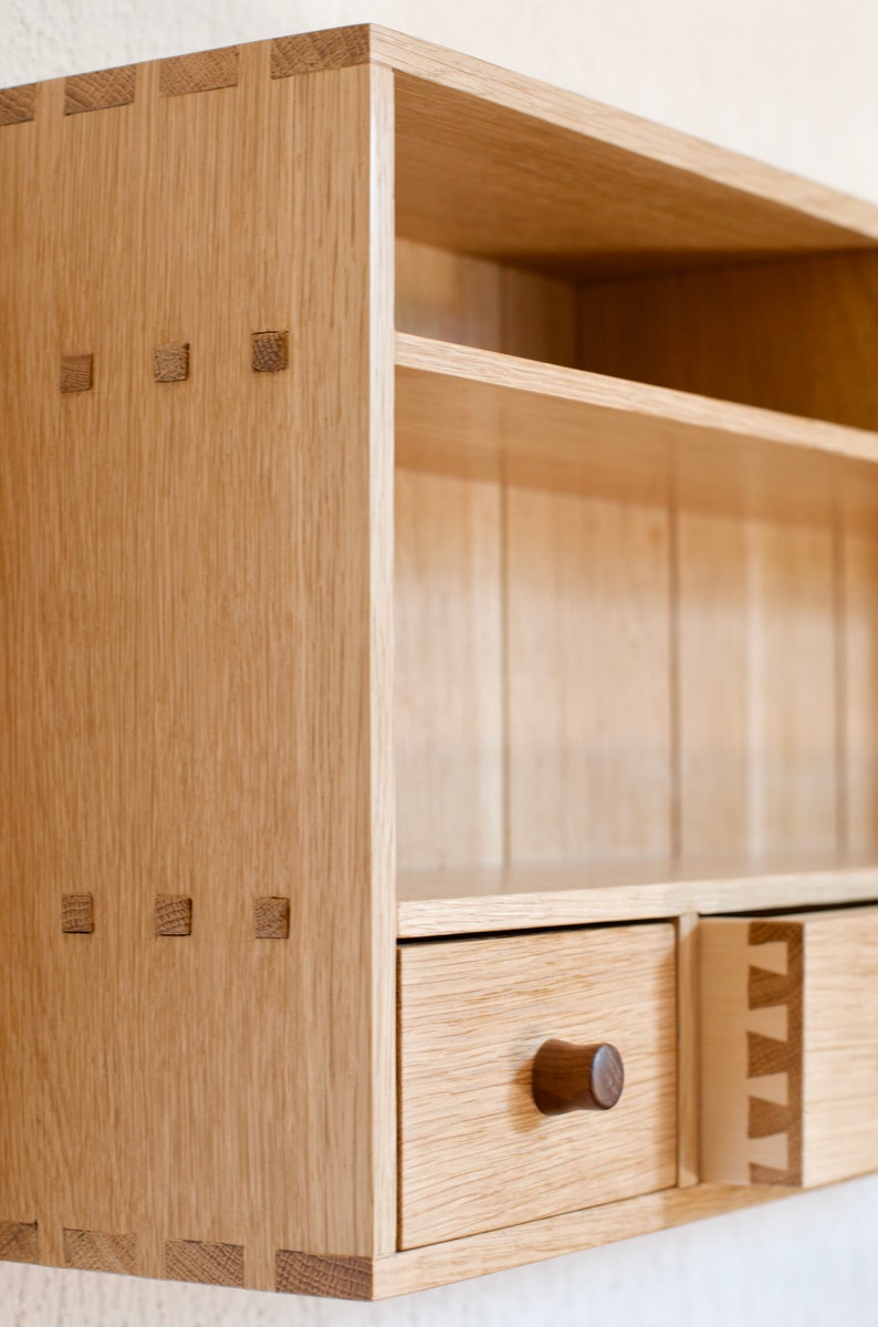 Handmade Hanging Wall Cabinet/floating Display Cabinet/oak With ...