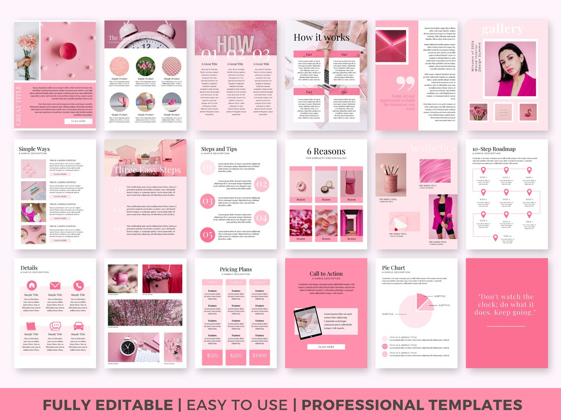 Editable Ebook Template Pink Canva | Life Coach Workbook Template, Lead ...