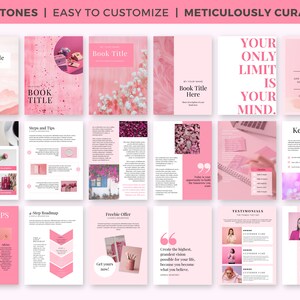 Editable Ebook Template Pink Canva | Life Coach Workbook Template, Lead ...