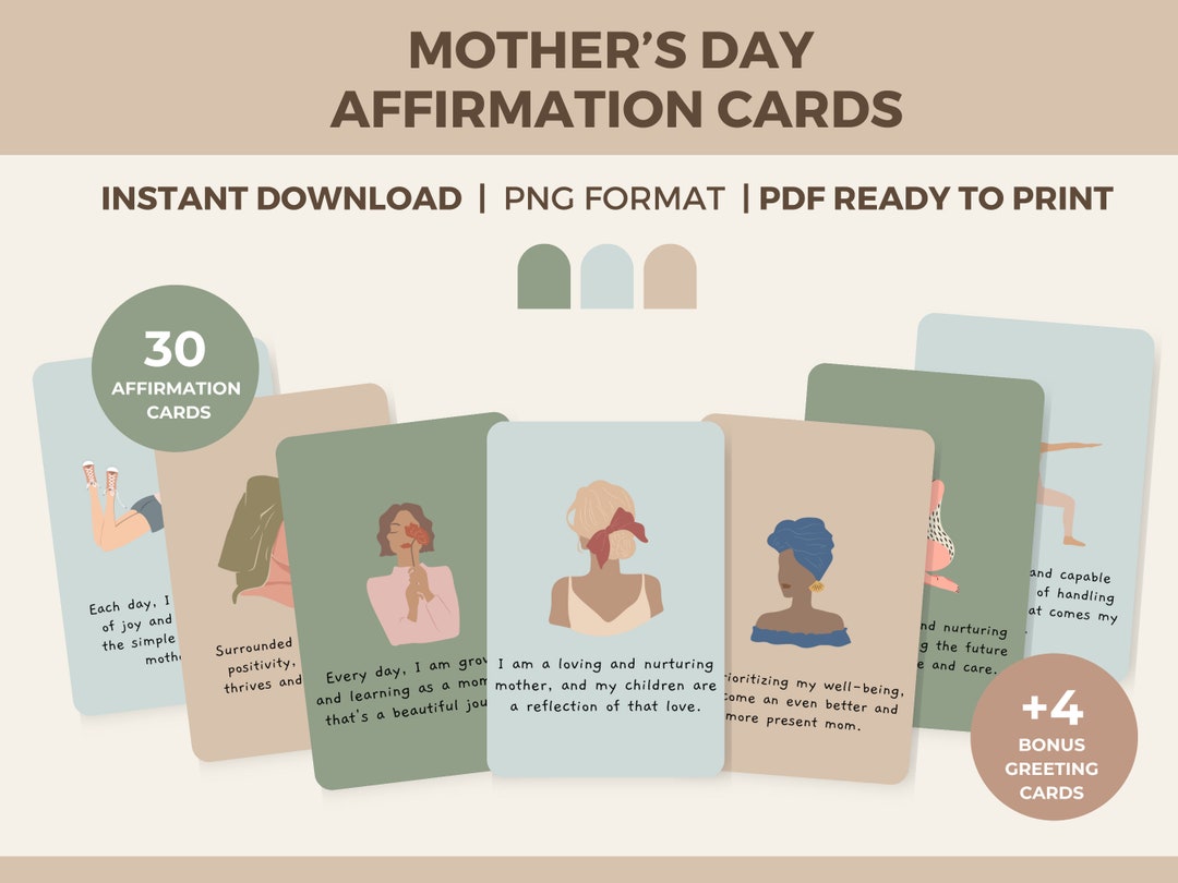 Mother’s Day Affirmation Cards, Motherhood Affirmations, Gift for Moms ...