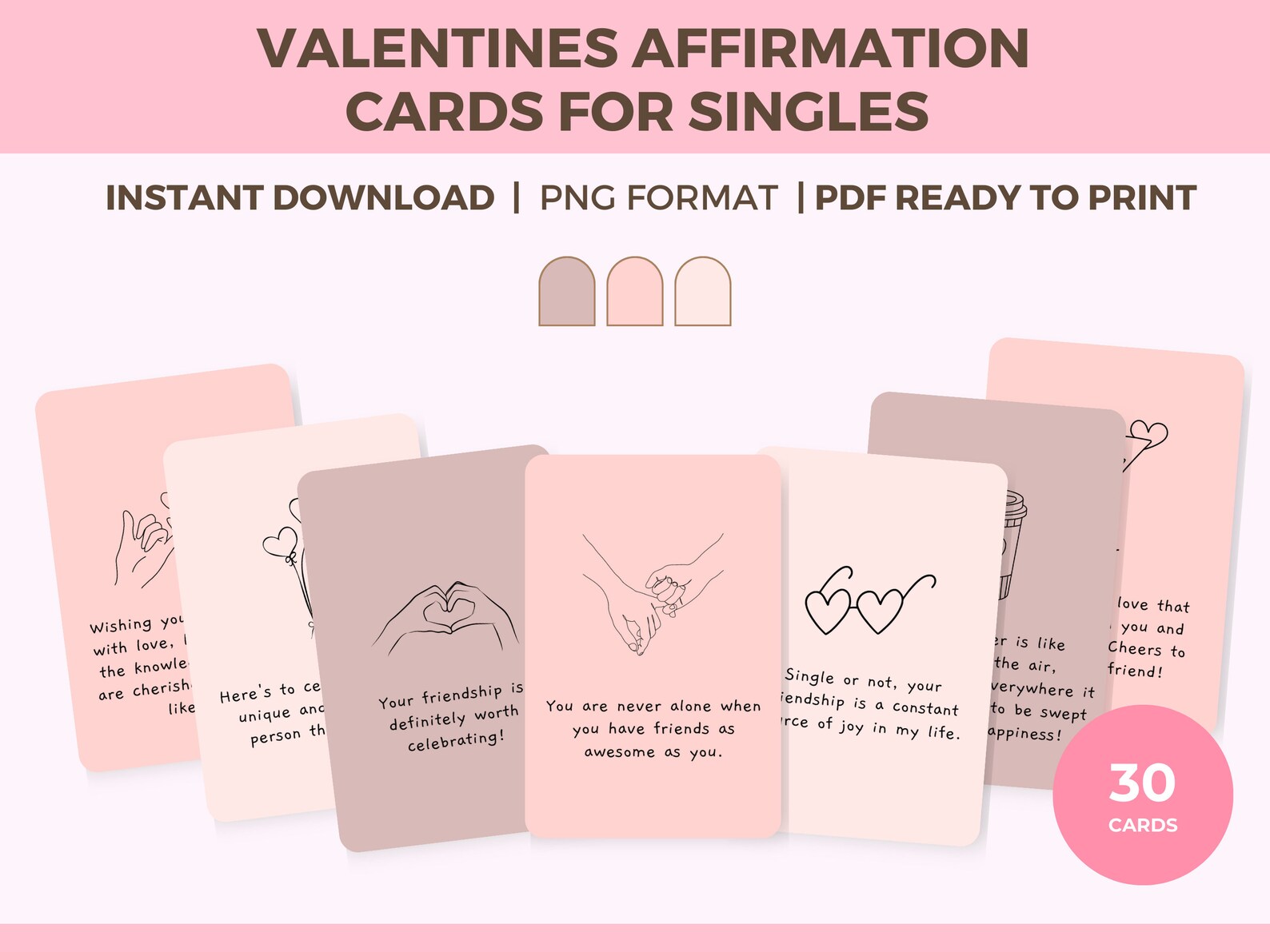 Valentine's Affirmation Cards for Singles: Self-love (digital Download ...